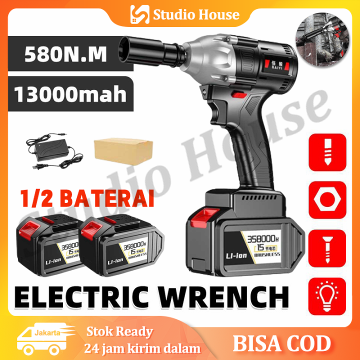 21V 1300MAH ORIGINAL BOR 2 BATERAI CAS KOMPLIT BOLAK BALIK CORDLESS ...