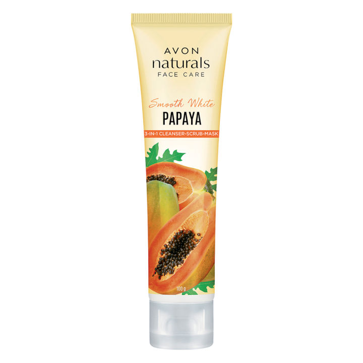 Avon Naturals Papaya Smooth White 3-In-1 Cleanser-Scrub-Mask 100g | Lazada