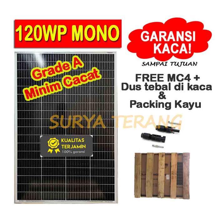 SOLAR PANEL SURYA 120WP MONO SOLAR CELL 120WP MONO + PACKING KAYU ...