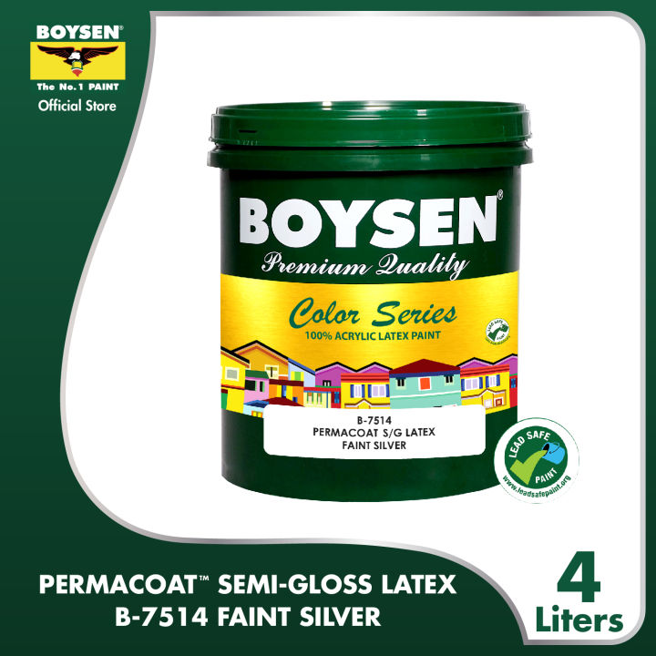 BOYSEN Permacoat Semi-Gloss Latex Faint Silver B7514-4L | Lazada PH