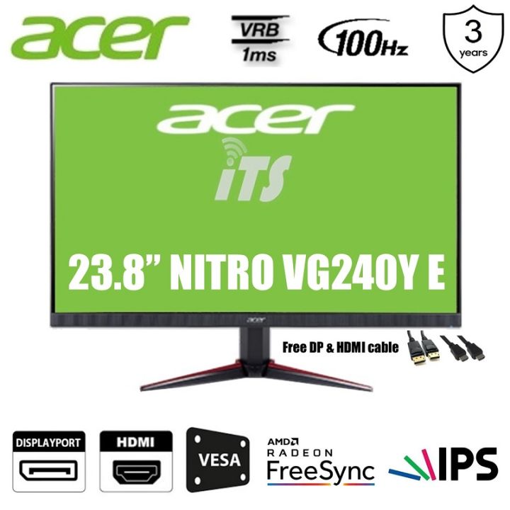 Acer 23.8" NITRO VG240Y IPS FHD 1ms Freesync Gaming Monitor (75Hz/100Hz ...