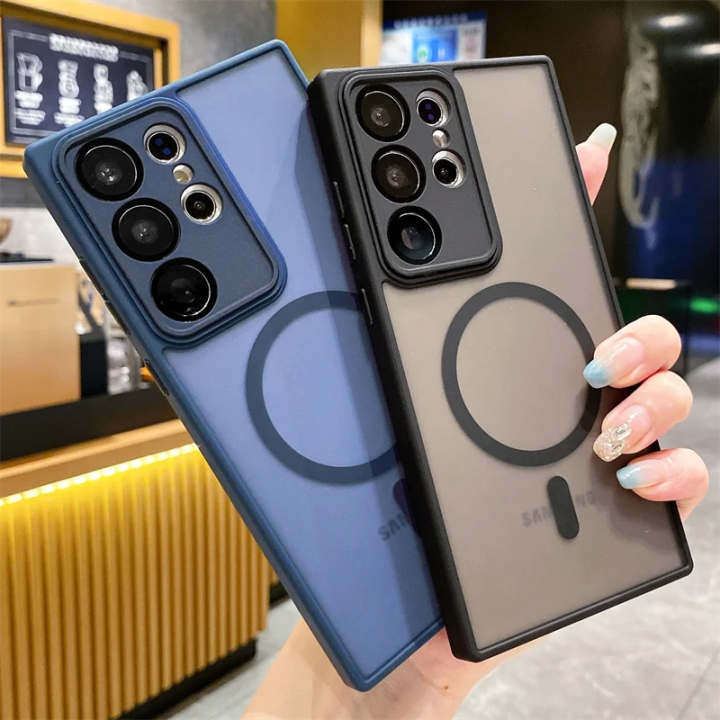 HOCE Translucent Frosted Magnetic Phone Case For Samsung Galaxy S24 S23 S22 Plus Ultra Magsafe ...