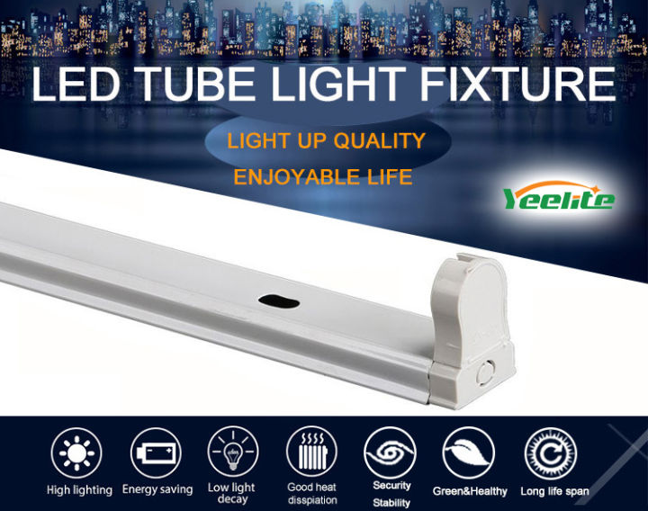 Yeelite LED Fluorescent Tube Light Fitting Batten Casing 60cm 120cm 2ft ...