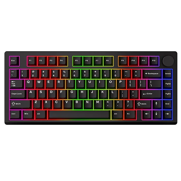 Tecware Alloy 75 Aluminium RGB Mechanical Keyboard w/ Knob & Custom Red ...