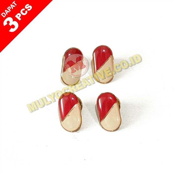 Pin Merah Putih Oval Pin Bros Bendera Merah Putih Model Oval / 3pcs ...