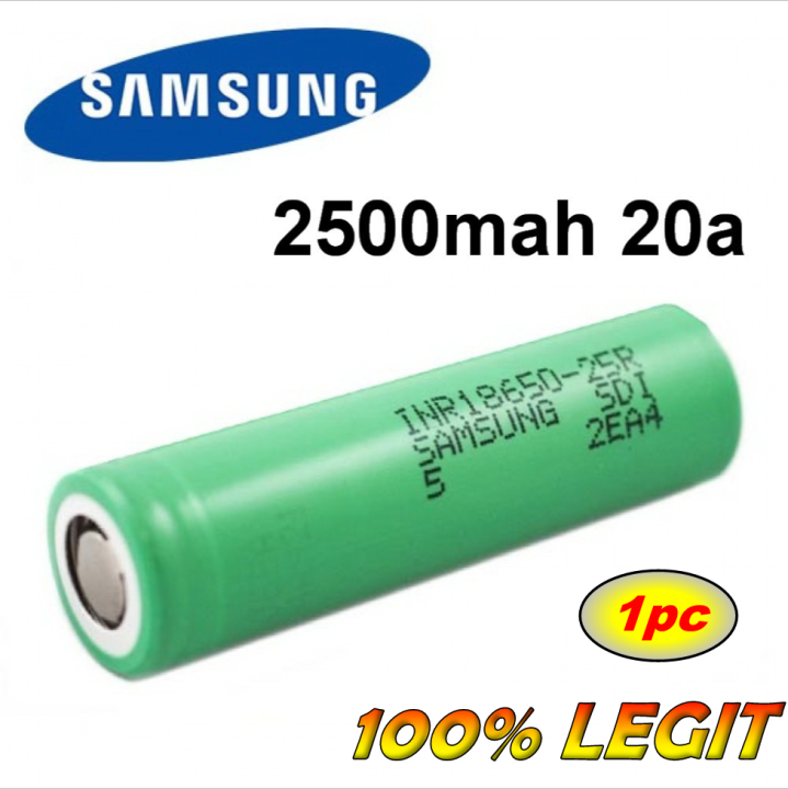 SAMSUNG INR18650-25R 2500mAh High-drain Battery | Lazada PH