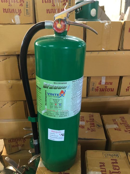 เครื่องดับเพลิงชนิดน้ำยาเหลวระเหย VINTEX รุ่น BF2000 ขนาด 15 ปอนด์ สีเขียว ตัวน้ำยาเป็นแก๊สเหลว ...