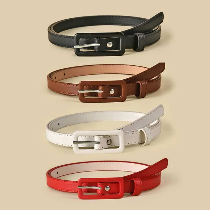 1Pc New Fashion Solid Color Belt Women Men Versatile PU Leather ...