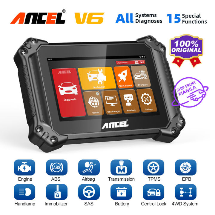 ANCEL V6 OBD2 Scanner All Car Full System Bi-directional Active Test ...
