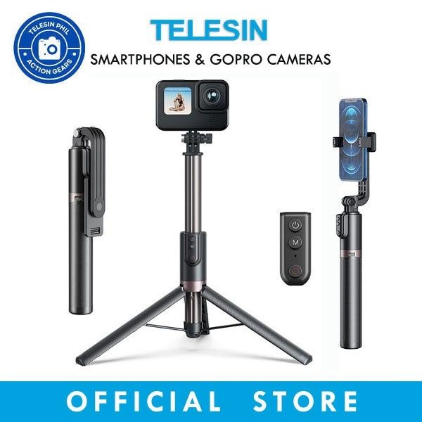 TELESIN Upgraded 1.3m Vlog Monopod Extendable Selfie Stick for GoPro ...