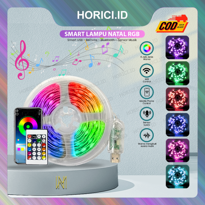 Horici Smart lampu natal lampu strip App Smart RGB Fairy Lights Smart ...