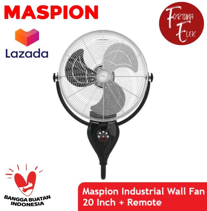Maspion Power Wall Fan Remote 20 inch PW 2002 RC Kipas Angin Dinding ...