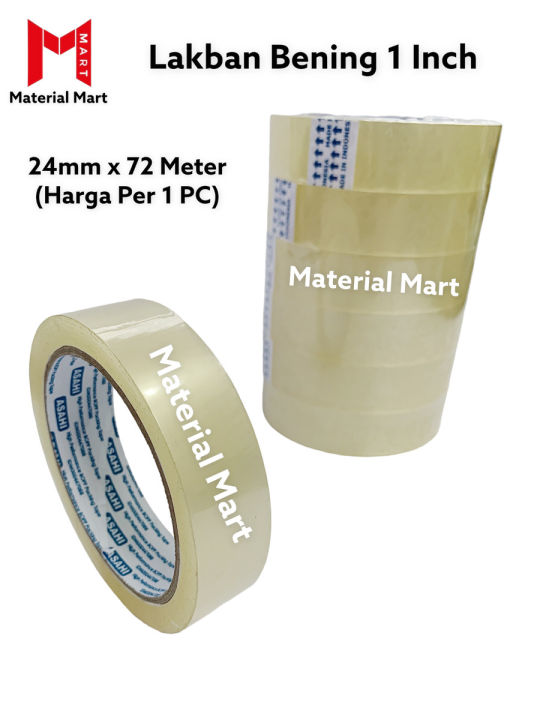 Lakban Bening 1 Inch | Isolasi Transparan 1" | Isolasi Bening 24mm ATK ...