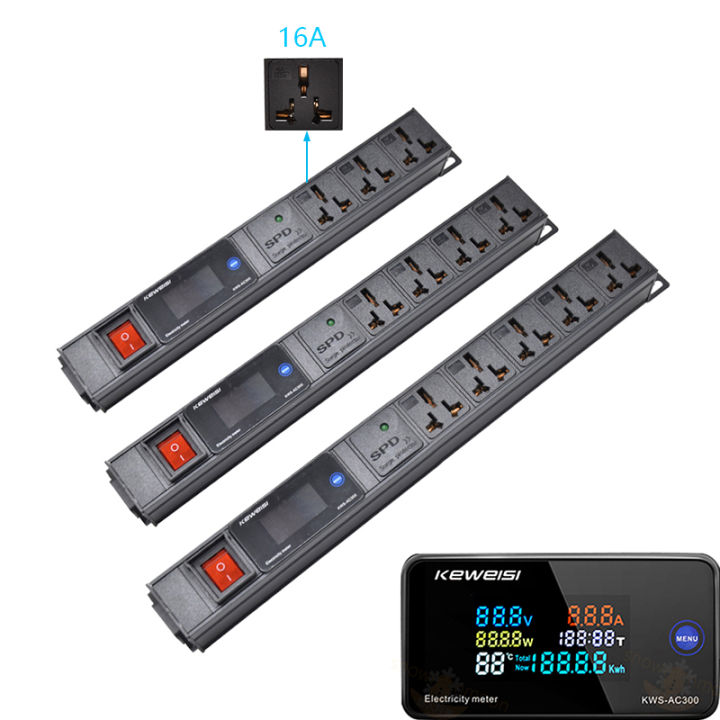 PDU socket cabinet dedicated IEC with LED display voltmeter, ammeter ...