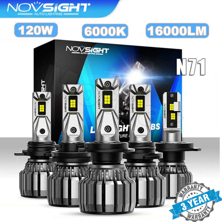 Novsight N71 H4 Car LED Headlight 120W 16000LM 6000K Bulb For Car white ...