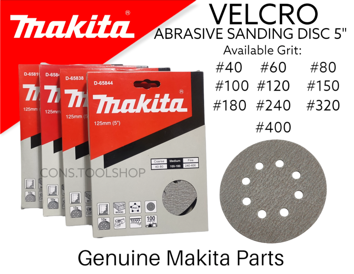 Original Makita VELCRO ABRASIVE SANDING DISC 5" (10 PCS) #40/#60/#80 ...