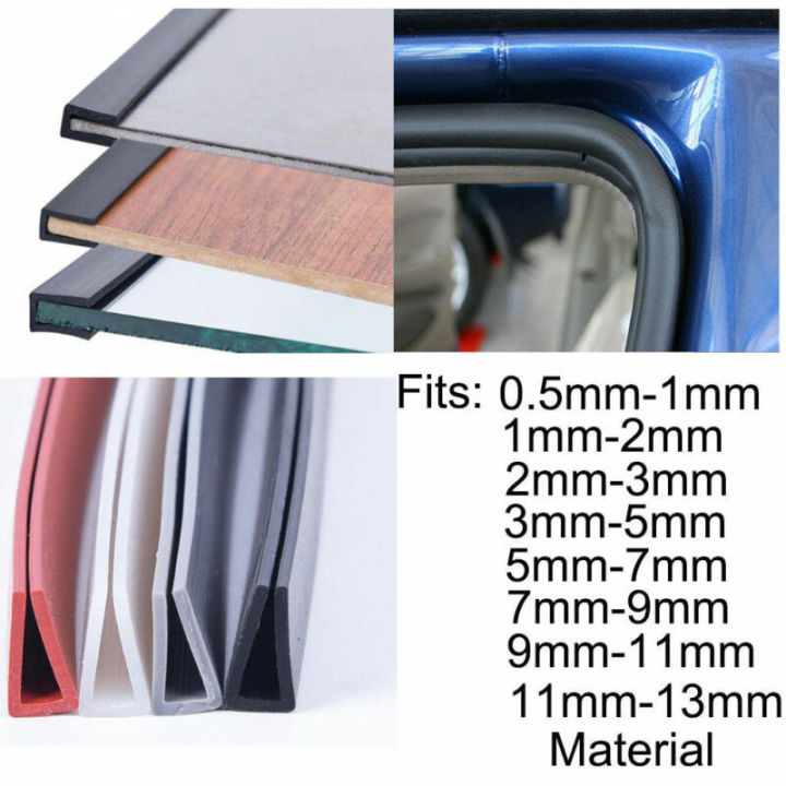 1Meters New Rubber U Channel Edging Trim Seal 0.5~13mm Edge Protection ...