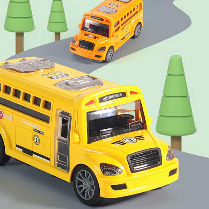 Big Size Children Boys inertia return force campus bus toy car model ...