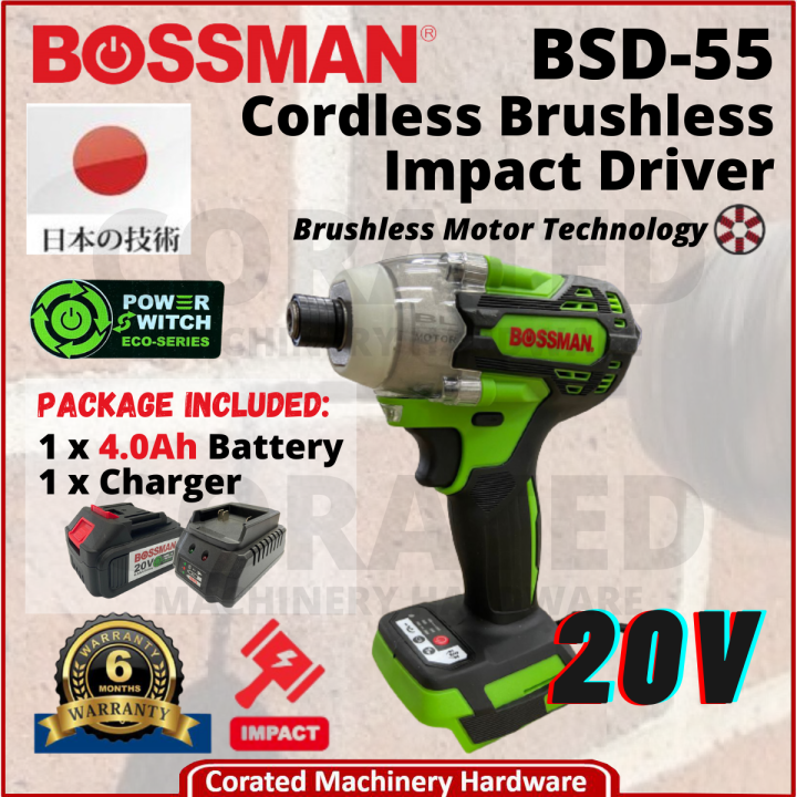 NEW ARRIVAL [CORATED] Bossman BSD-55 Cordless Brushless Impact Driver ...