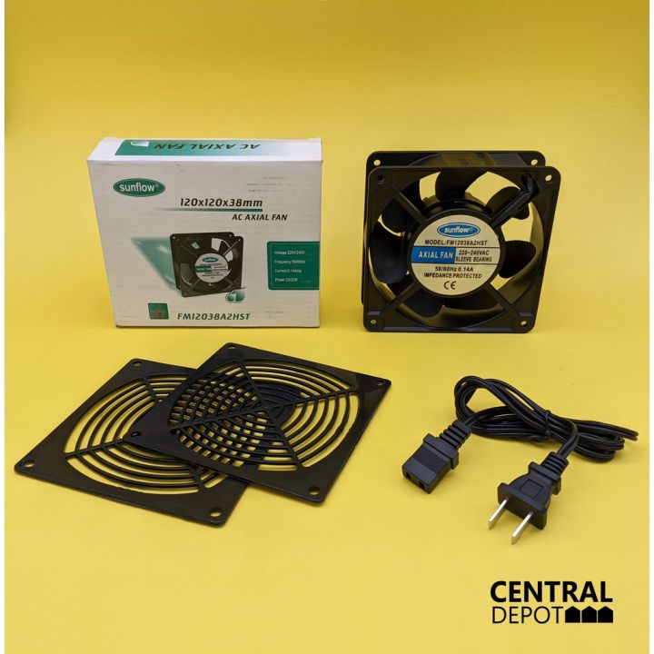 Sunflow Blower Fan 220V Set - Computer CPU Exhaust Cooling Fan, Incubator Fan, Axial Fan (120mm ...