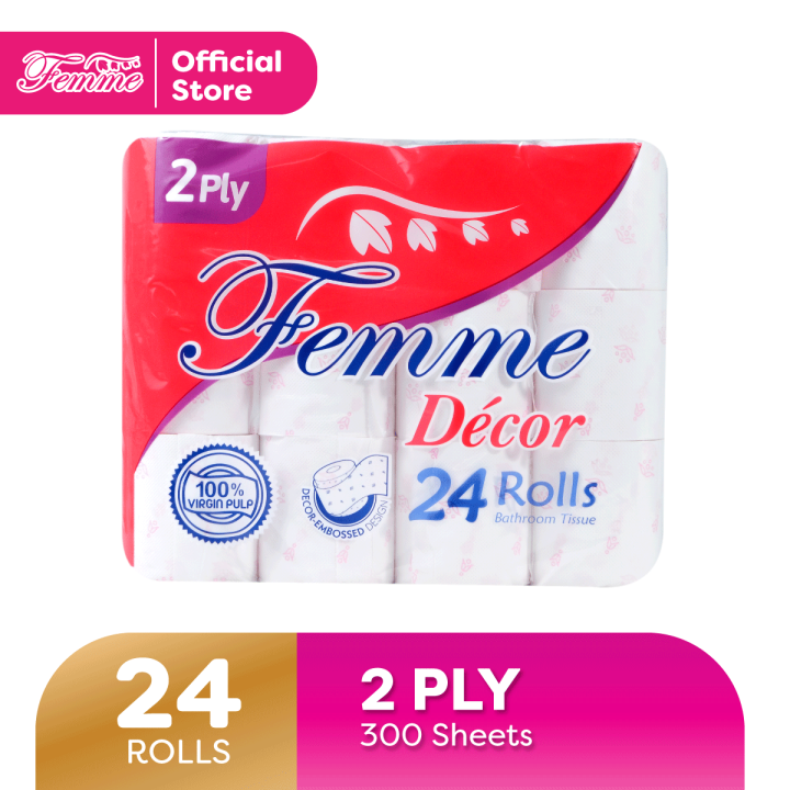 Femme Décor 2 Ply Bathroom Tissue (24 ROLLS) | Lazada PH