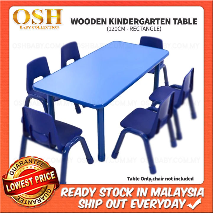 WOODEN KINDERGARTEN TABLE 120CM-RECTANGLE Kindergarten Rectangular Kid ...