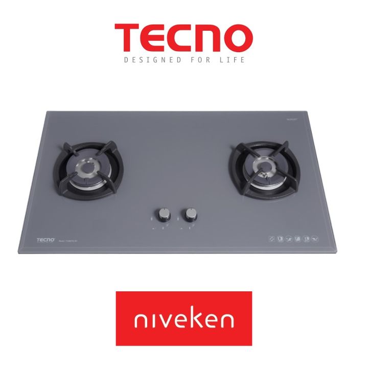 Tecno T2288TGSV / T 2288TGSV 2-Burner (90cm) Glass Cooker Hob with ...