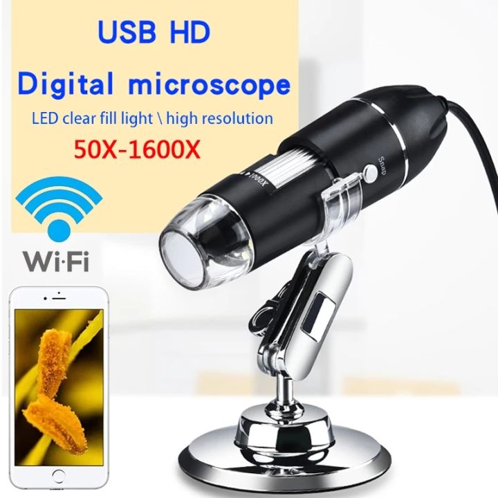2MP 1600X 8 USB Digital Microscope Endoscope Camera Magnifier + Stand ...