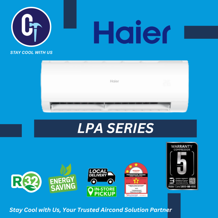 Haier R32 New LPA Series Non Inverter Air Conditioner (1.0HP-2.5HP ...