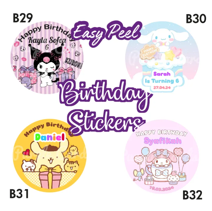 Birthday Sticker Print / Door Gift Sticker | Lazada