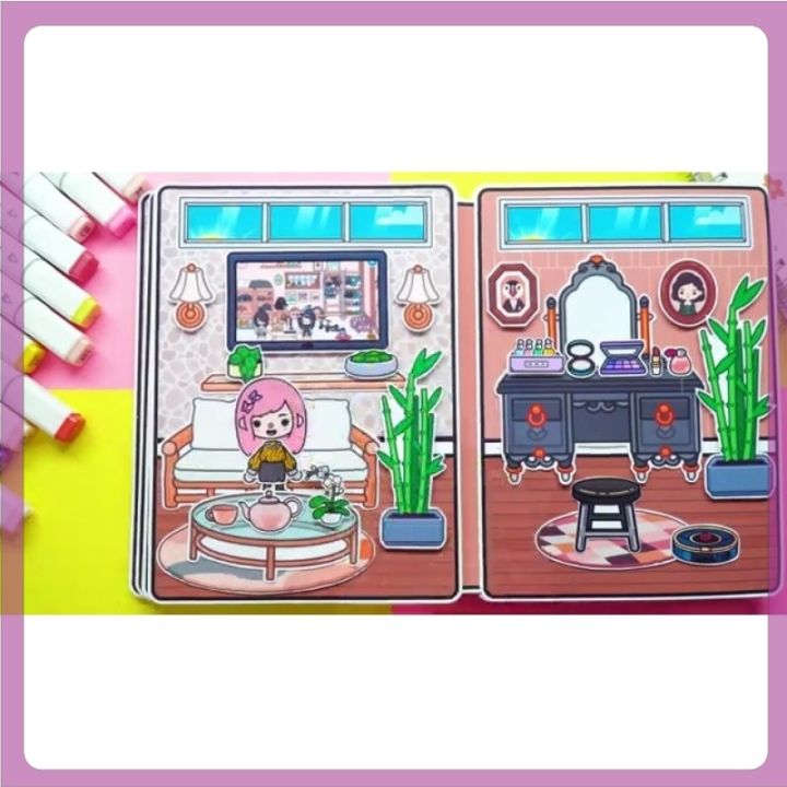 Toca Boca Aesthetic Mansion Mainan Edukasi Paper Book Paper Doll Toca ...