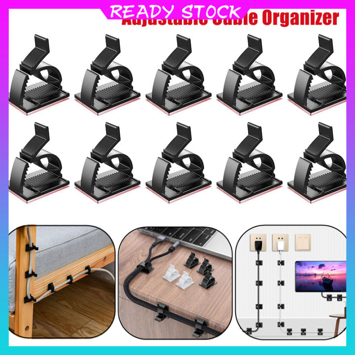 Adjustable Cable Management Clips Adhesive Cable Organizer Sticky Wire ...