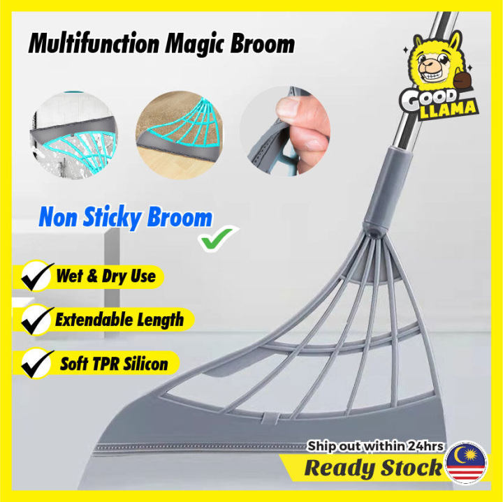 GOOD LLAMA Multifunction Household Silicone Magic Broom Adjustable Non ...