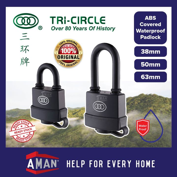 TRI-CIRCLE Heavy Duty Weatherproof Padlock Weather Resistant Padlock ...