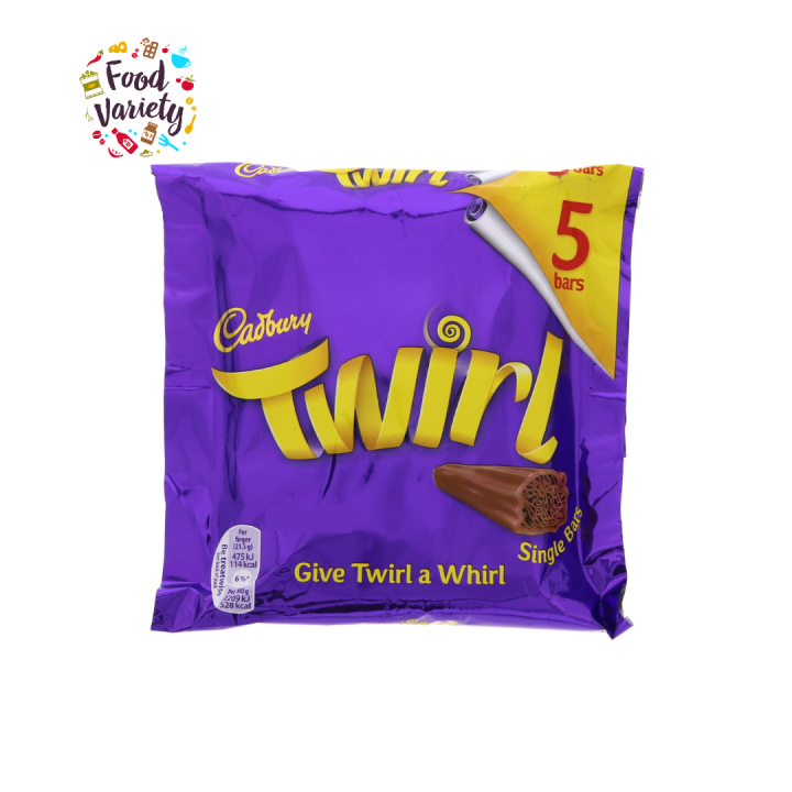 Cadbury Twirl 5 Bars 107.5g แคดเบอรี ทวิร์ล ช็อกโกแลตแท่ง 5 ชิ้น (107.5 ...