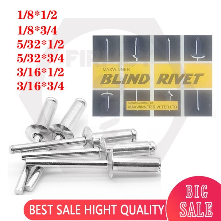 Blind Rivets Per Box 1/8 X 1/2 5/32x1/2 3/16x1/2 1/8x3/4 5/32x3/4 3 ...