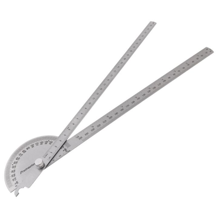 Stainless Steel Angle Ruler 180 degree Protractor Finder Arm Measuring ...
