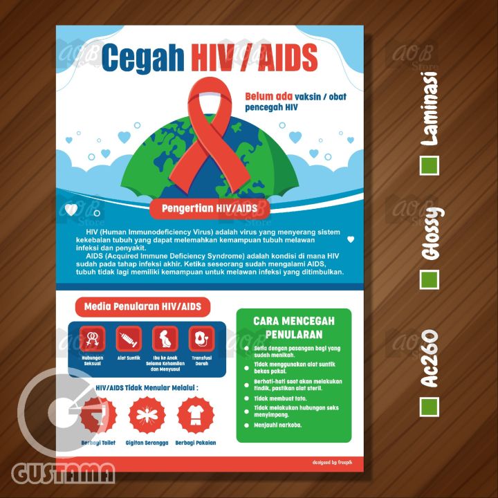 Poster Waspada HIV AIDS, Poster Promosi Kesehatan Laminasi A3 | Lazada ...
