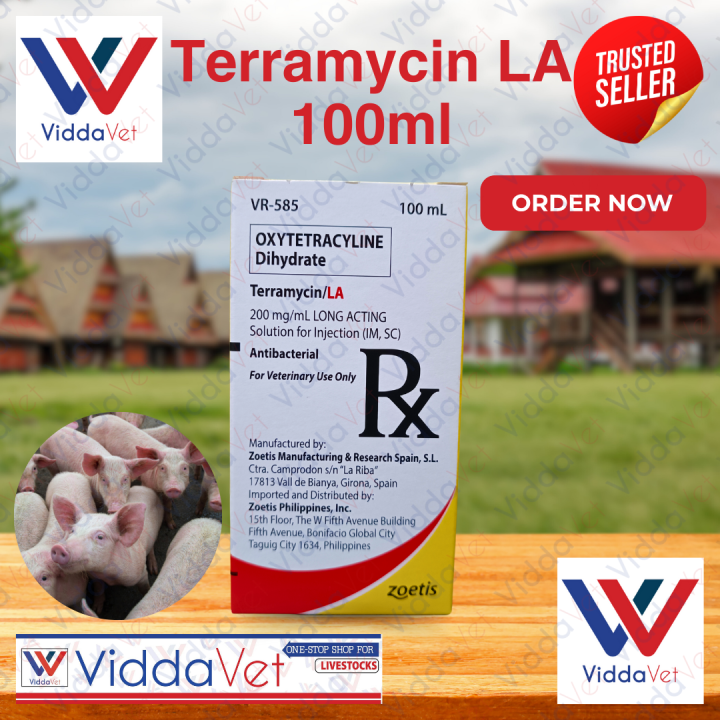 Terramycin La 100ml for animals from zoetis oxytetracycline injectable ...