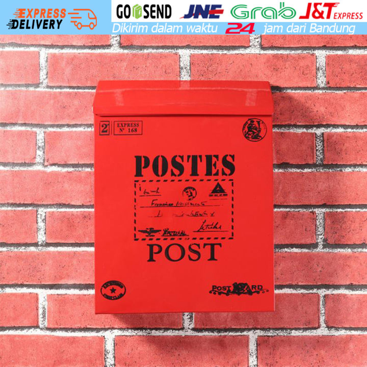 Kotak Surat Pos Mail Box Bahan Besi Plat Kotak Surat Dinding Tempel ...