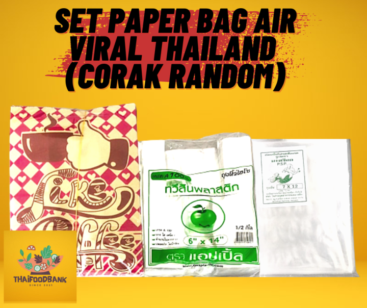 Set Paper Bag Air Viral Thailand (CORAK RANDOM) | Lazada
