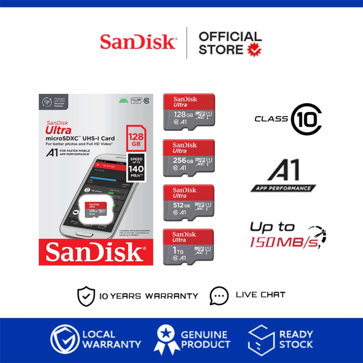 SanDisk Ultra 128GB/256GB/400GB/512GB/1TB MicroSDXC MicroSD Card UHS-I Memory Card | Lazada PH
