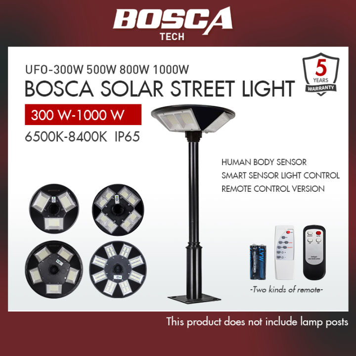 BOSCA UFO solar street light 5 Years Warranty 300w 500w 800w 1000w with ...