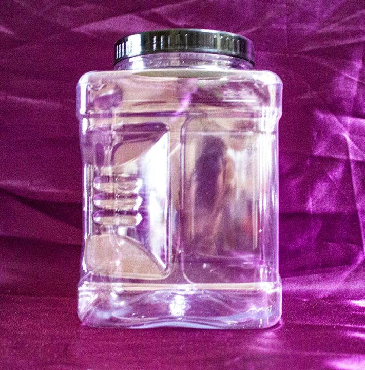 A0150 PET Plastic Jar 2 Liter Wide Mouth Square Grip Jar with Induction ...