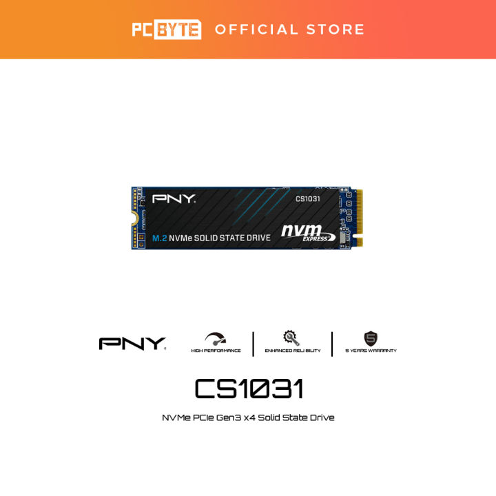 PNY CS1031 M.2 2280 NVMe Gen3x4 SSD - (256GB/500GB) | Lazada