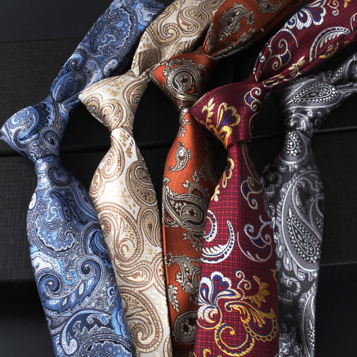 High-end European American Retro Style Tie 7CM Paisley Cashew Flower ...