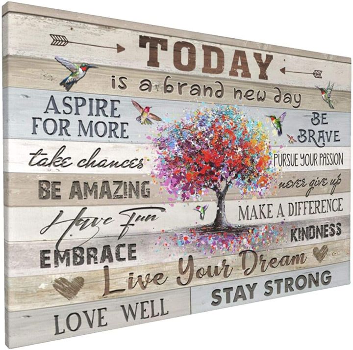 Inspirational Canvas Wall Art Today Is A New Day Entrepreneur ...