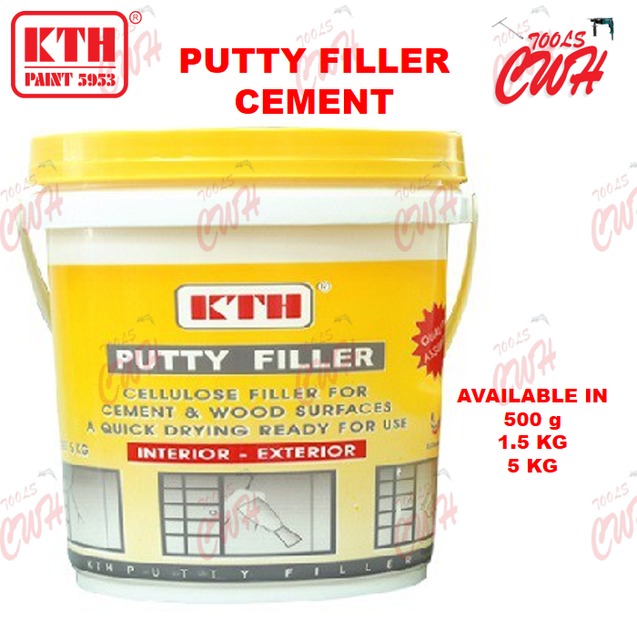 KTH PUTTY FILLA FILLER 0.5KG 1.5KG 5KG INTERIOR EXTERIOR CEMENT PUTIH ...