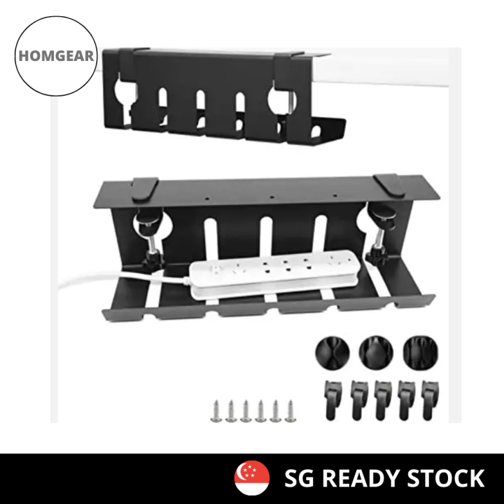 Computer Desk Table Cable Organizer, Under Table Cable Management Wire ...