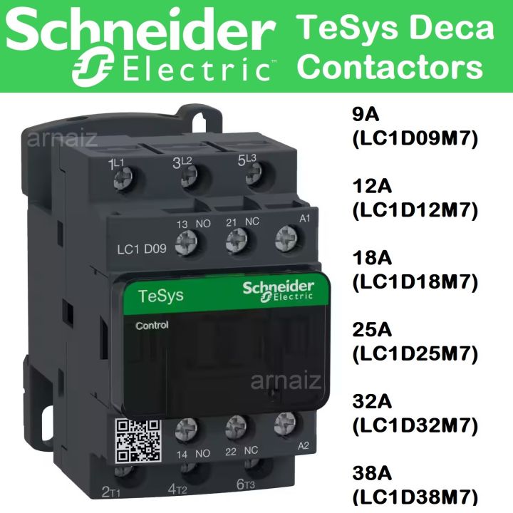 Schneider Magnetic Contactor (9A to 38A) TeSys Deca Contactors ...